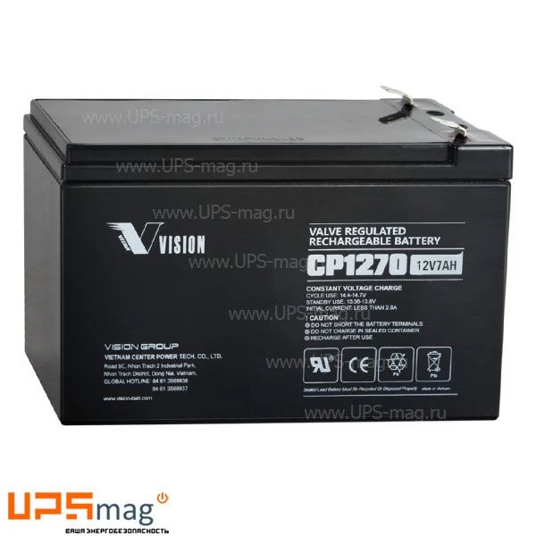 Аккумулятор Vision CP1270 (12V / 7Ah) купить в г. Москва, выгодные цены ...