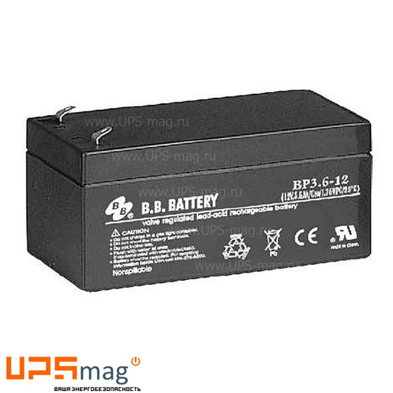 Аккумулятор BB Battery BP3.6-12 (12V / 3.6Ah) купить в г. Москва ...